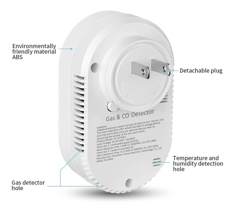 Sumring AC 90~240V Carbon Monoxide Alarm Combustible Gas & CO detector