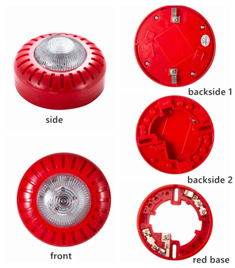 Conventional Fire Alarm Horn/Strobe Siren CE RED Color 24VDC Multi-tone ...